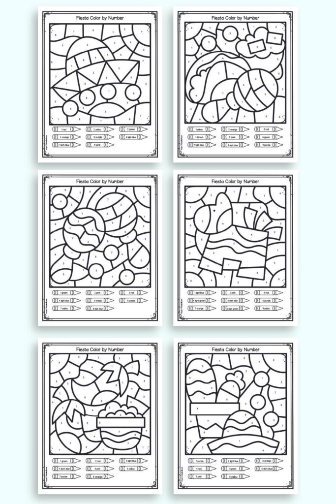 Free Printable Cinco de Mayo Color by Number - The Artisan Life