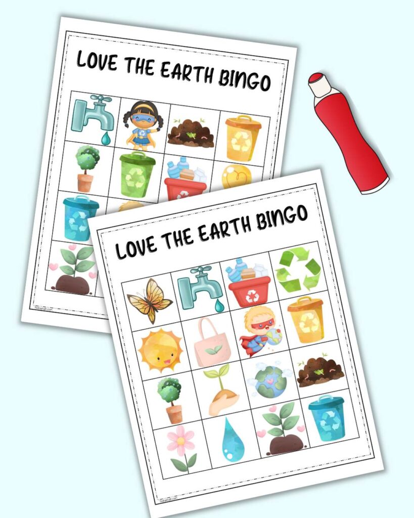 Free Printable Earth Day Bingo cards - The Artisan Life