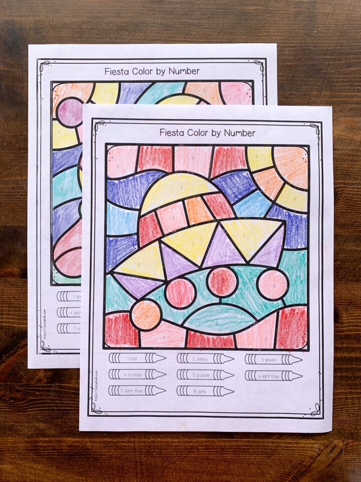 Free Printable Cinco de Mayo Color by Number - The Artisan Life