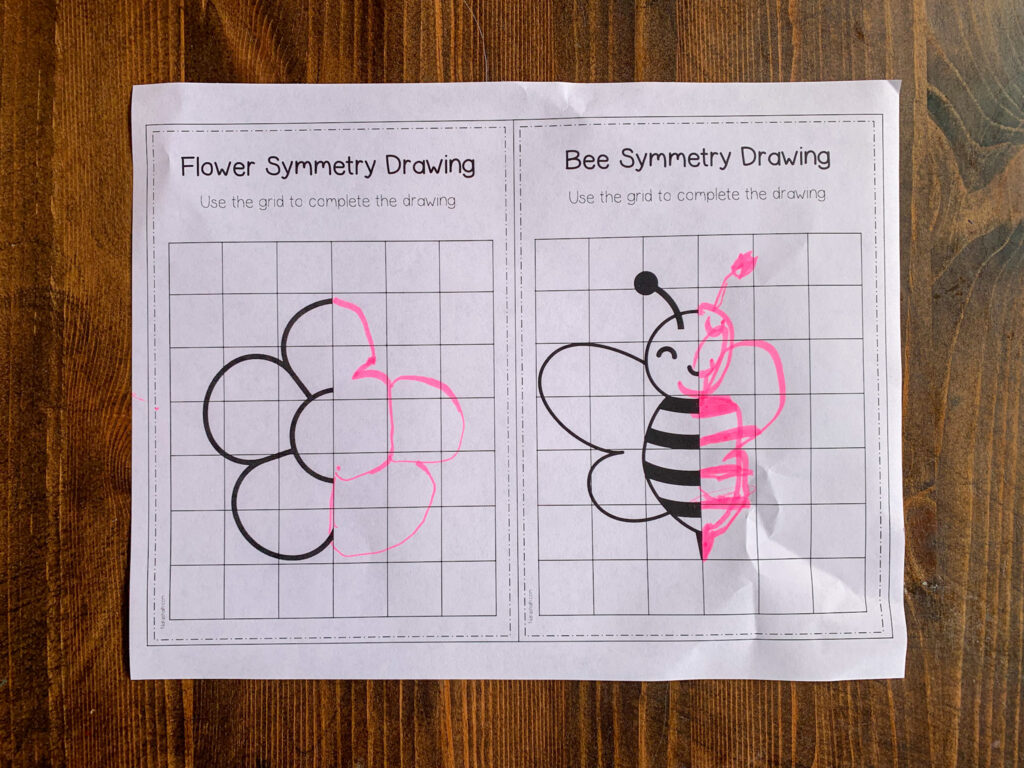 Free Printable Spring Symmetry Drawing Worksheets - The Artisan Life