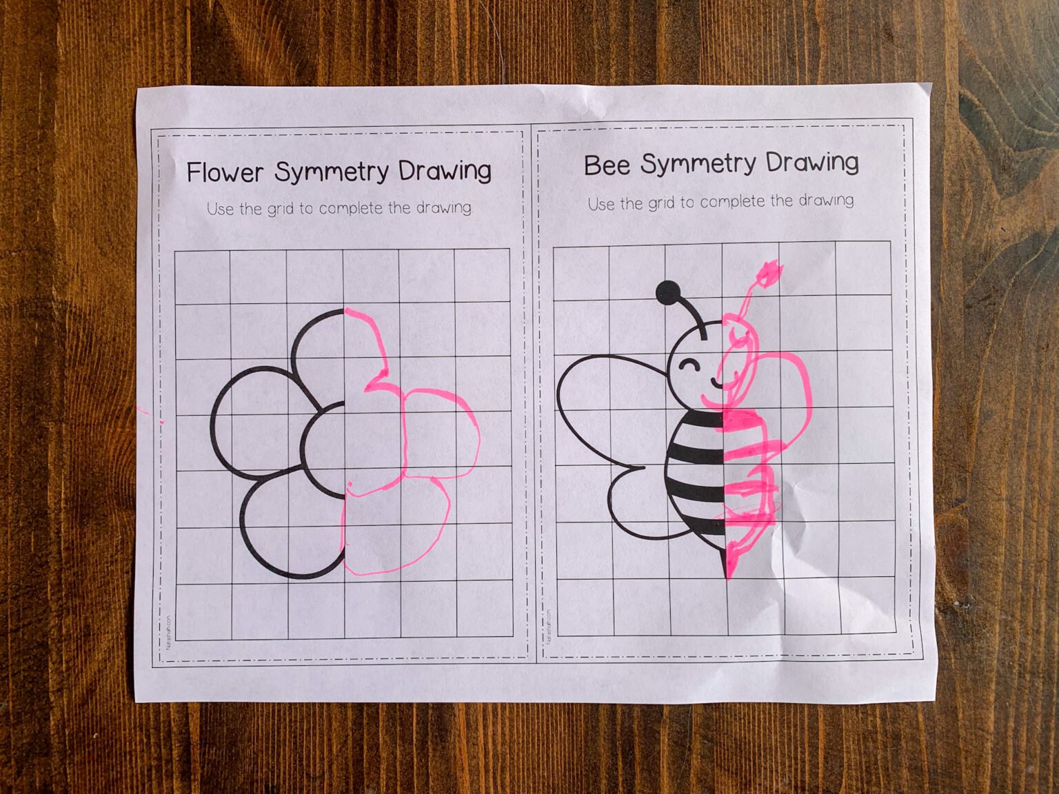 Free Printable Spring Symmetry Drawing Worksheets - The Artisan Life