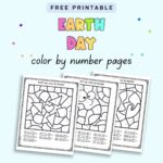 Free Earth Day Color by Number Worksheets - The Artisan Life