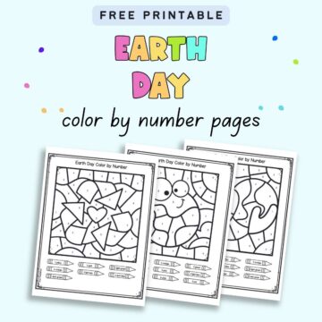 Free Earth Day Color by Number Worksheets - The Artisan Life