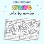 Free Printable Spring Color by Number Worksheets - The Artisan Life