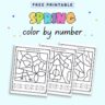 Free Printable Spring Color by Number Worksheets - The Artisan Life