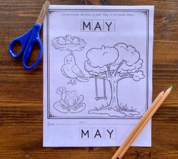 Free Printable May Cut and Paste Worksheet - The Artisan Life