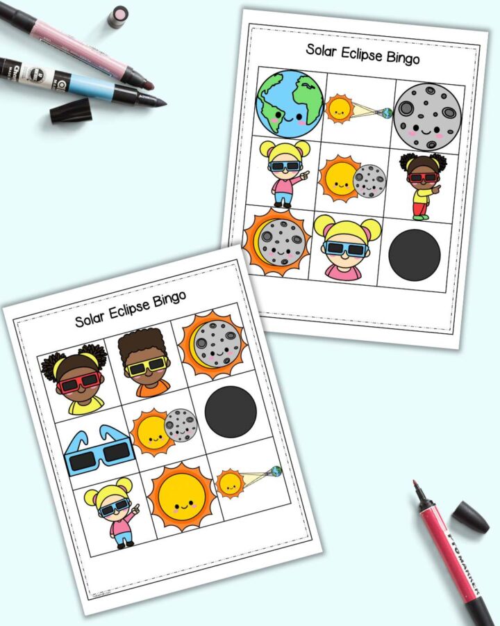 Free Printable Solar Eclipse Bingo cards - The Artisan Life