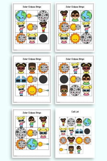 Free Printable Solar Eclipse Bingo cards - The Artisan Life