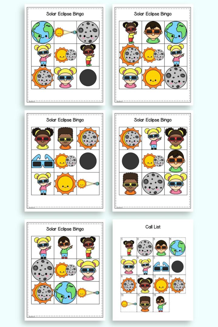 Free Printable Solar Eclipse Bingo cards - The Artisan Life