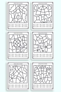 Free Printable Spring Color by Number Worksheets - The Artisan Life