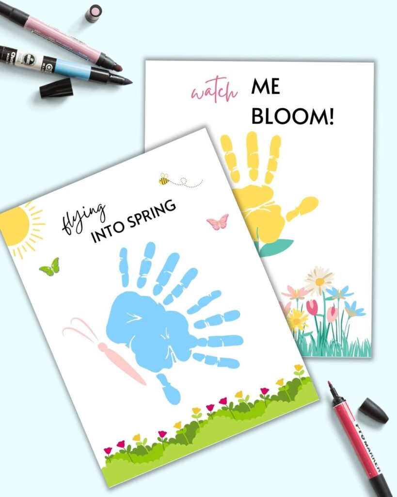 Spring Handprint Craft Free Printables - The Artisan Life