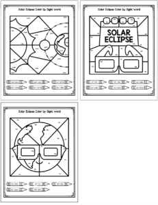 Free Printable Eclipse Color by Code Worksheets - The Artisan Life