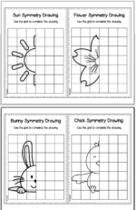 Free Printable Spring Symmetry Drawing Worksheets - The Artisan Life