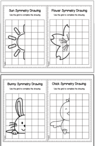 Free Printable Spring Symmetry Drawing Worksheets - The Artisan Life