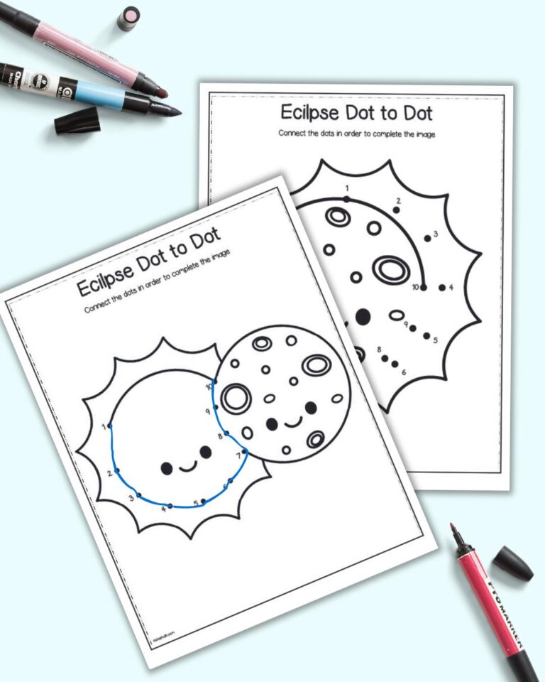 Solar Eclipse Connect the Dots Free Printables - The Artisan Life