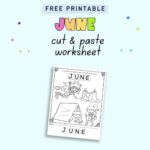 Free Printable June Cut and Paste Worksheet - The Artisan Life