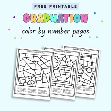 Free Printable Graduation Color by Number Worksheets - The Artisan Life