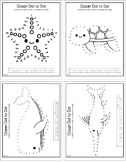 Ocean Animals Connect the Dots Free Printables - The Artisan Life