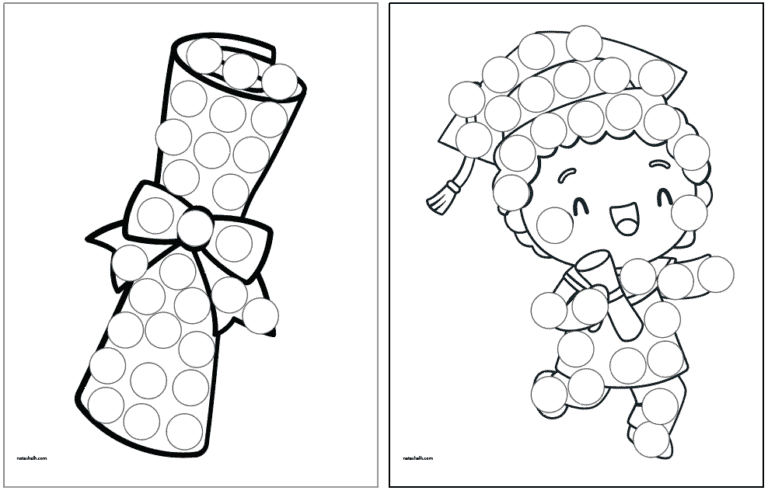 Free Printable Graduation Dot Marker Coloring Pages - The Artisan Life