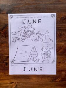 Free Printable June Cut and Paste Worksheet - The Artisan Life