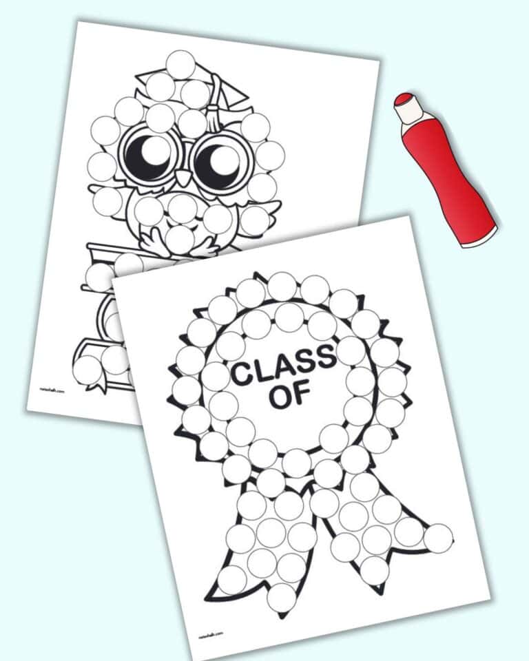 Free Printable Graduation Dot Marker Coloring Pages - The Artisan Life