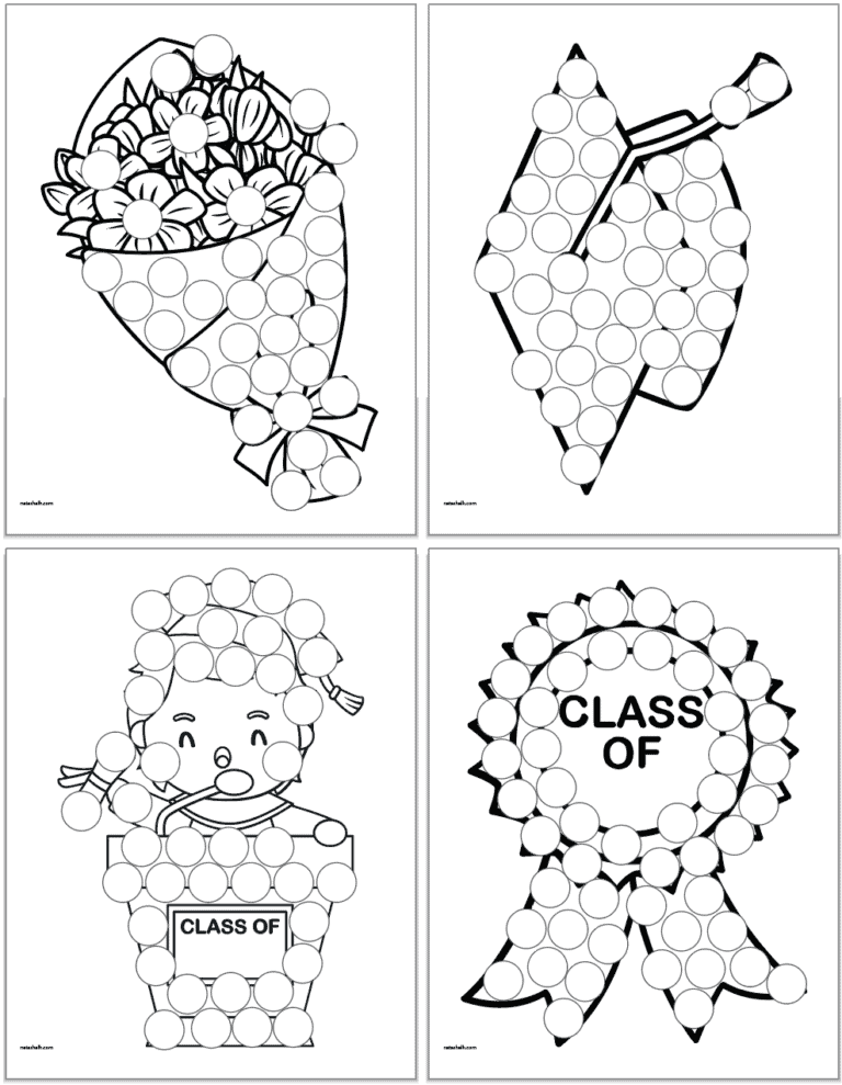 Free Printable Graduation Dot Marker Coloring Pages - The Artisan Life