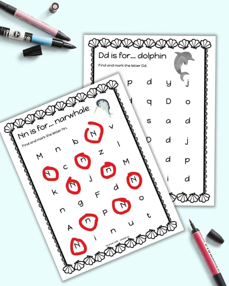 Free Printable Ocean Alphabet Find the Letters Worksheets - The Artisan ...
