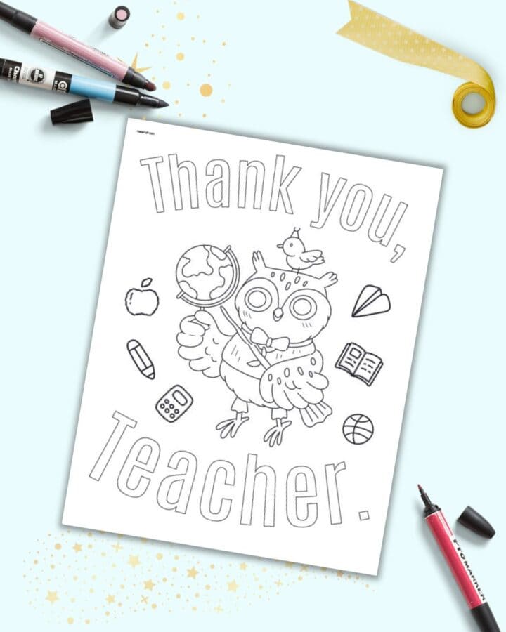Free Printable Teacher Appreciation Coloring Pages - The Artisan Life