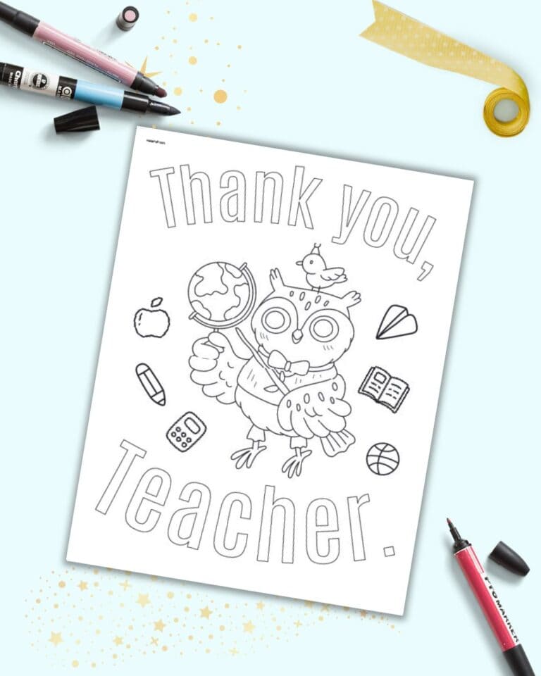Free Printable Teacher Appreciation Coloring Pages - The Artisan Life