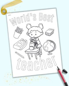 Free Printable Teacher Appreciation Coloring Pages - The Artisan Life