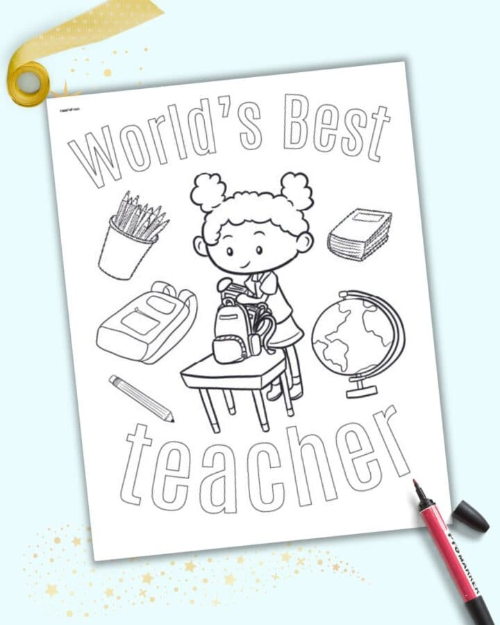 Free Printable Teacher Appreciation Coloring Pages - The Artisan Life
