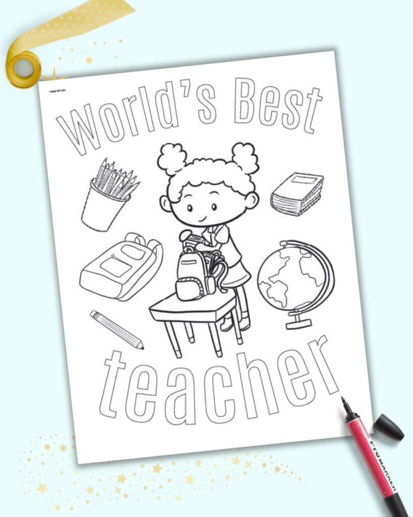 Free Printable Teacher Appreciation Coloring Pages - The Artisan Life