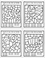 Fourth of July Color by Number Worksheets 1-20 - The Artisan Life