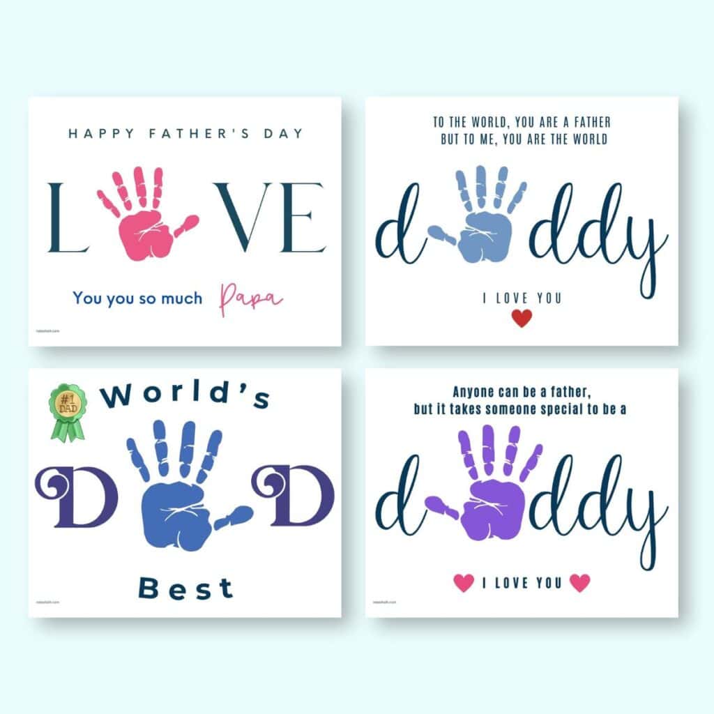 Father's Day Handprint Craft Free Printables - The Artisan Life