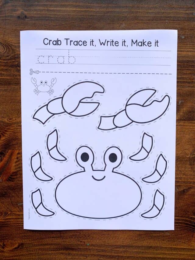 Free Printable Cut and Paste Crab Craft - The Artisan Life