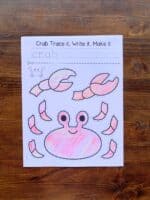 Free Printable Cut and Paste Crab Craft - The Artisan Life