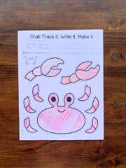Free Printable Cut and Paste Crab Craft - The Artisan Life