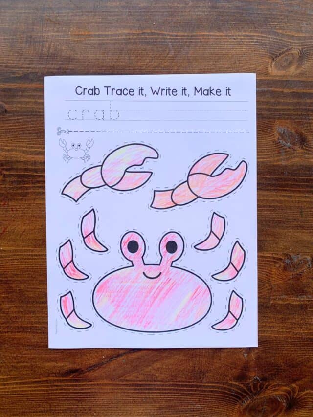 Free Printable Cut and Paste Crab Craft - The Artisan Life