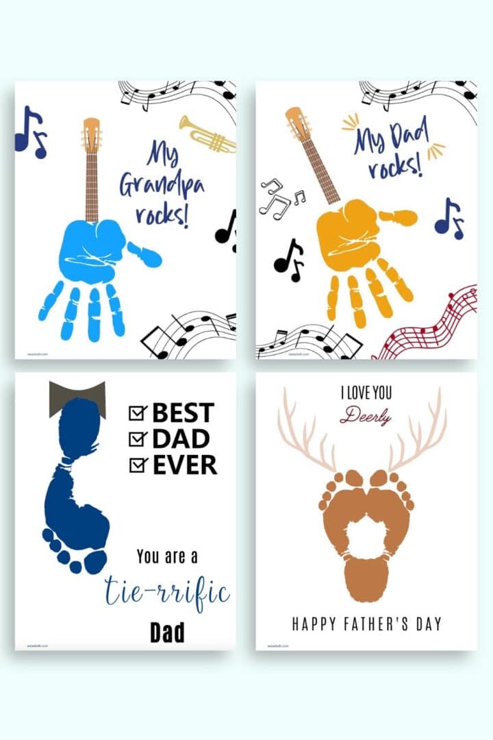 Father's Day Handprint Craft Free Printables - The Artisan Life