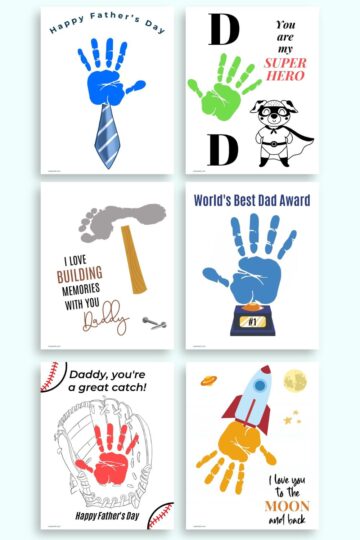 Father's Day Handprint Craft Free Printables - The Artisan Life