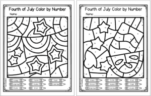 Fourth of July Color by Number Worksheets 1-20 - The Artisan Life