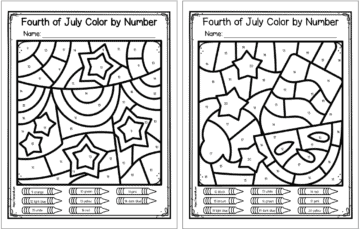 Fourth of July Color by Number Worksheets 1-20 - The Artisan Life