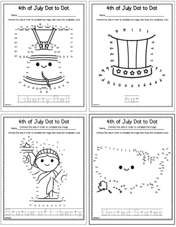 Fourth of July Connect the Dots Free Printables - The Artisan Life