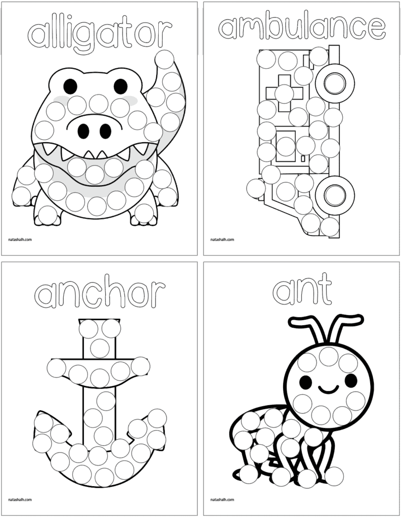 Free Printable Letter A Alphabet Dot Marker Pages - The Artisan Life