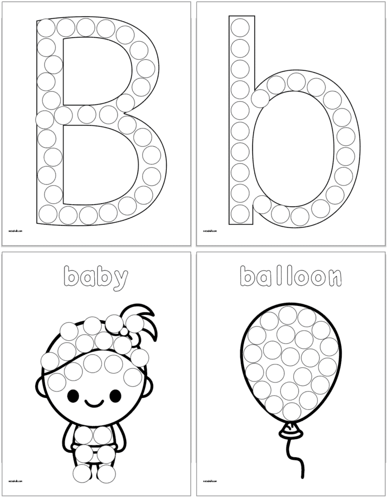 Free Printable Letter B Alphabet Dot Marker Pages - The Artisan Life