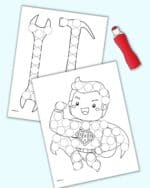 Free Printable Father's Day Dot Marker Coloring Pages - The Artisan Life