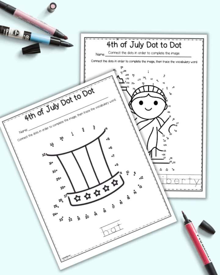 Fourth of July Connect the Dots Free Printables - The Artisan Life