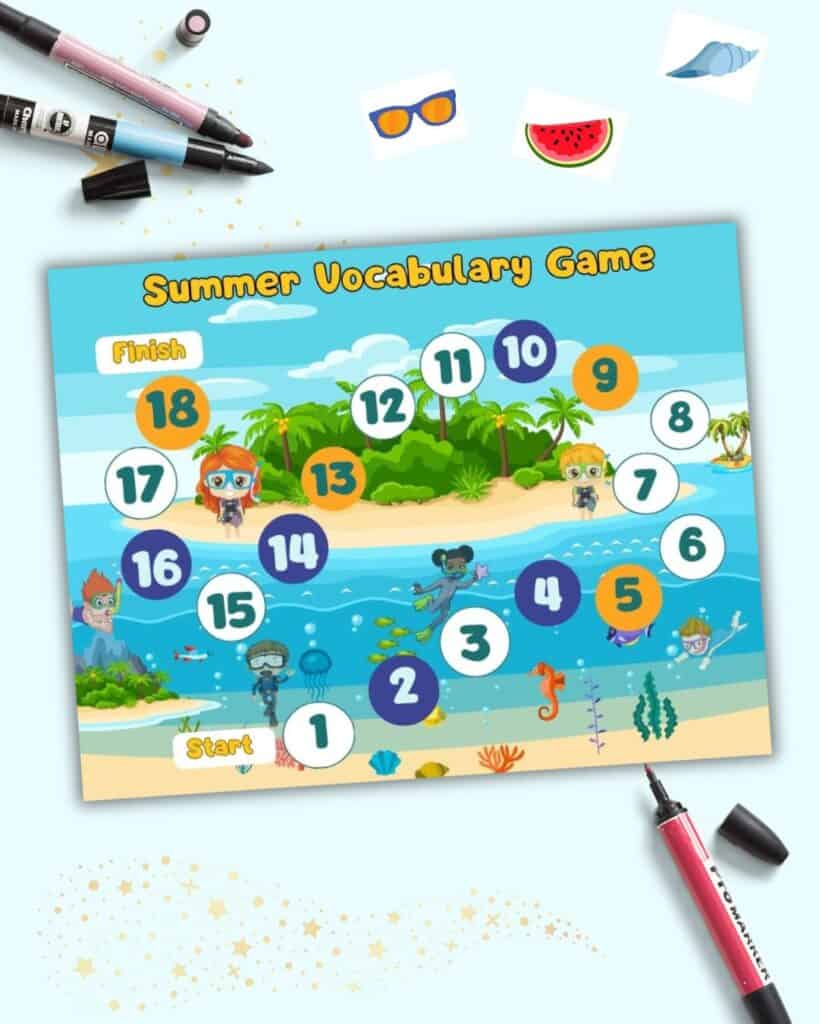 Free Printable Summer Board Game for Kids - The Artisan Life