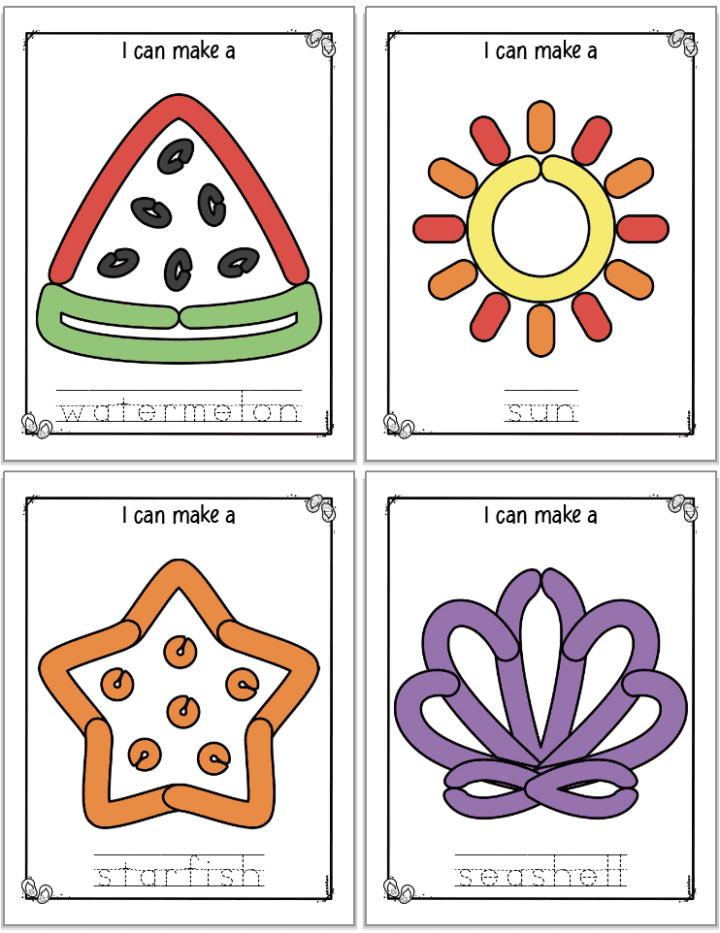 Free Printable Summer Play Dough Mats - The Artisan Life