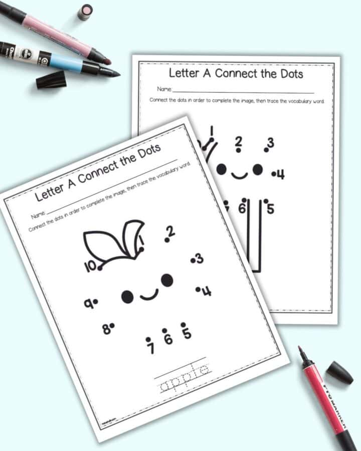 Free Printable Letter A Connect the Dots Worksheets - The Artisan Life
